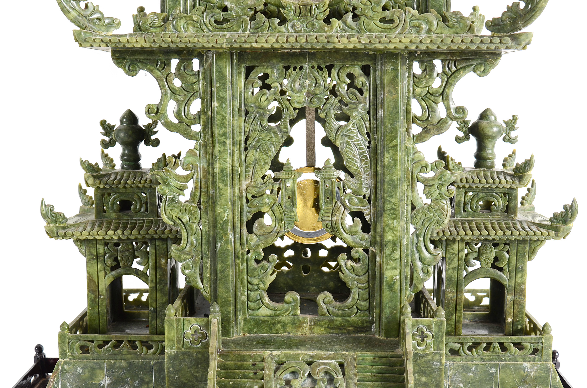 Large Chinese Serpentine Temple Clock | EBTH