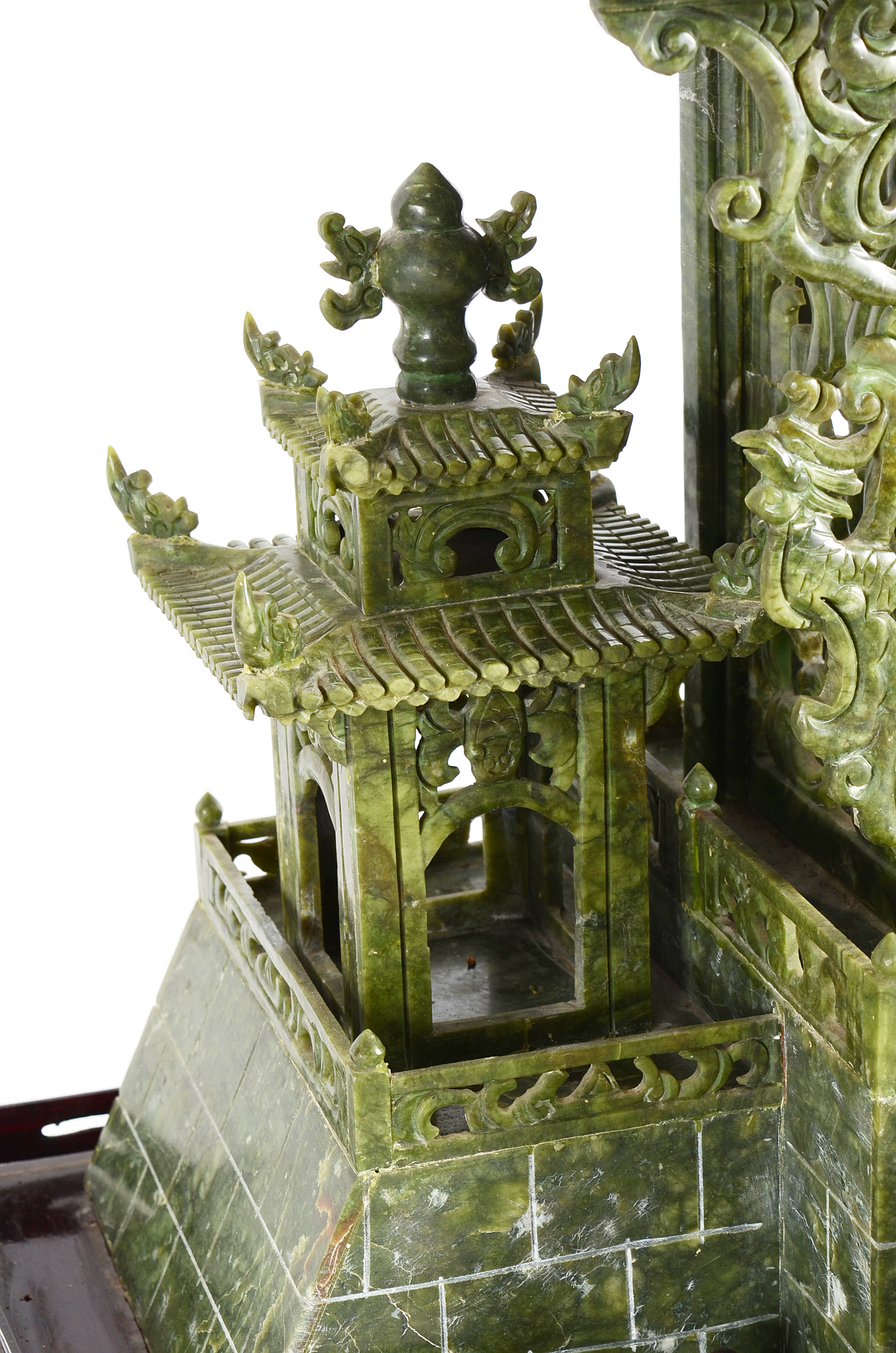 Large Chinese Serpentine Temple Clock | EBTH