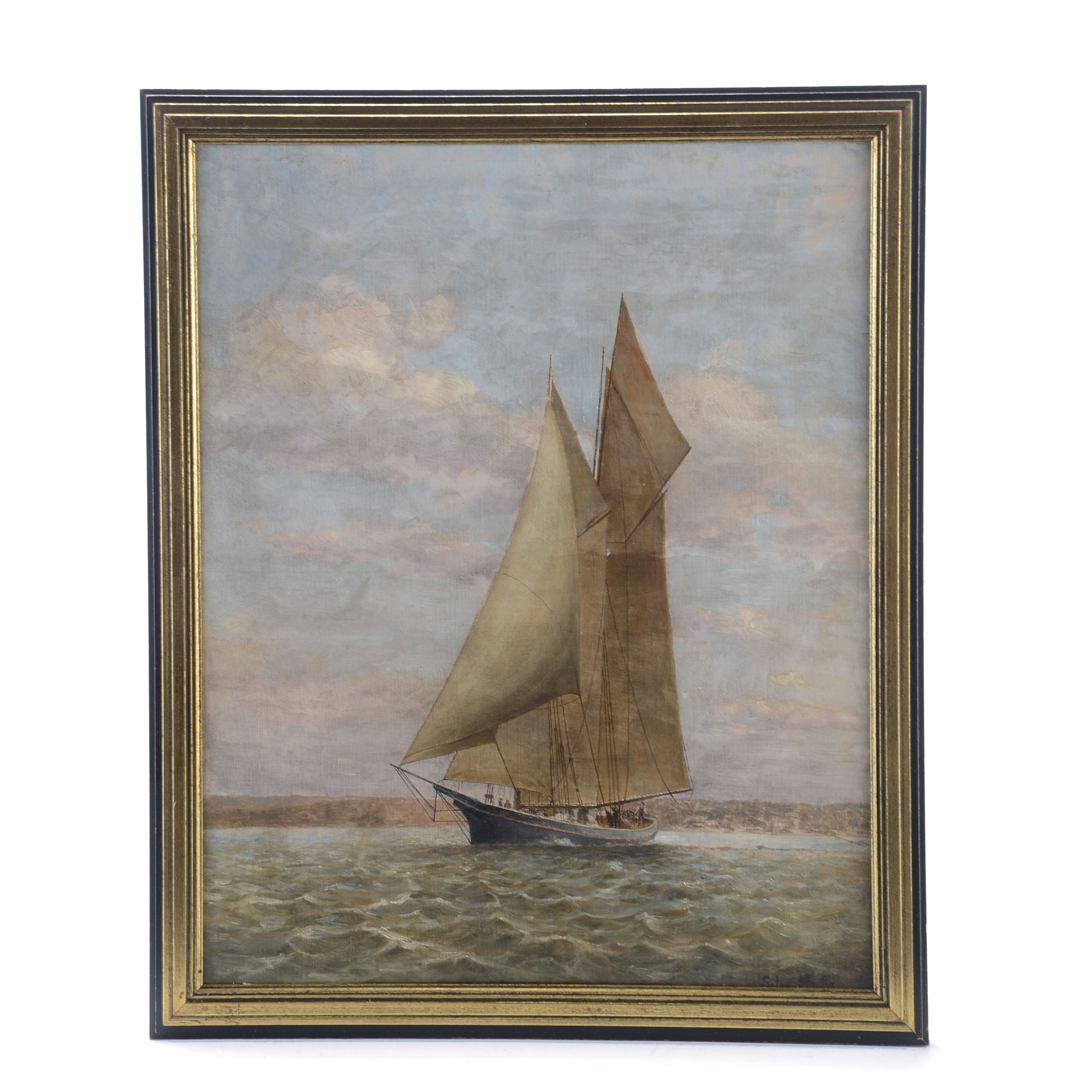 Silas Martin Original 19th Century Oil on Canvas Maritime Painting | EBTH
