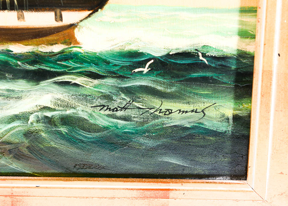 Matt Thomas Seascape Oil Painting on Stretched Canvas | EBTH