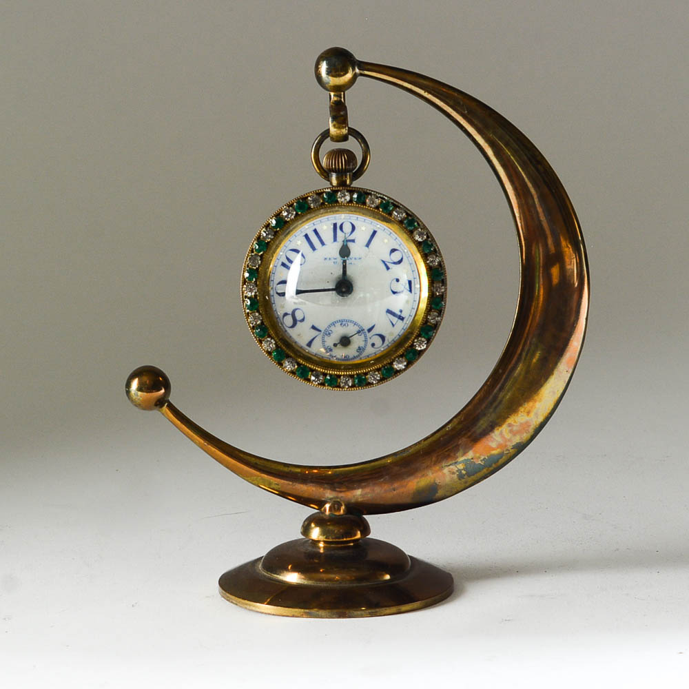 Rare 19th Century New Haven Clock Company Ball Clock and Crescent Moon ...