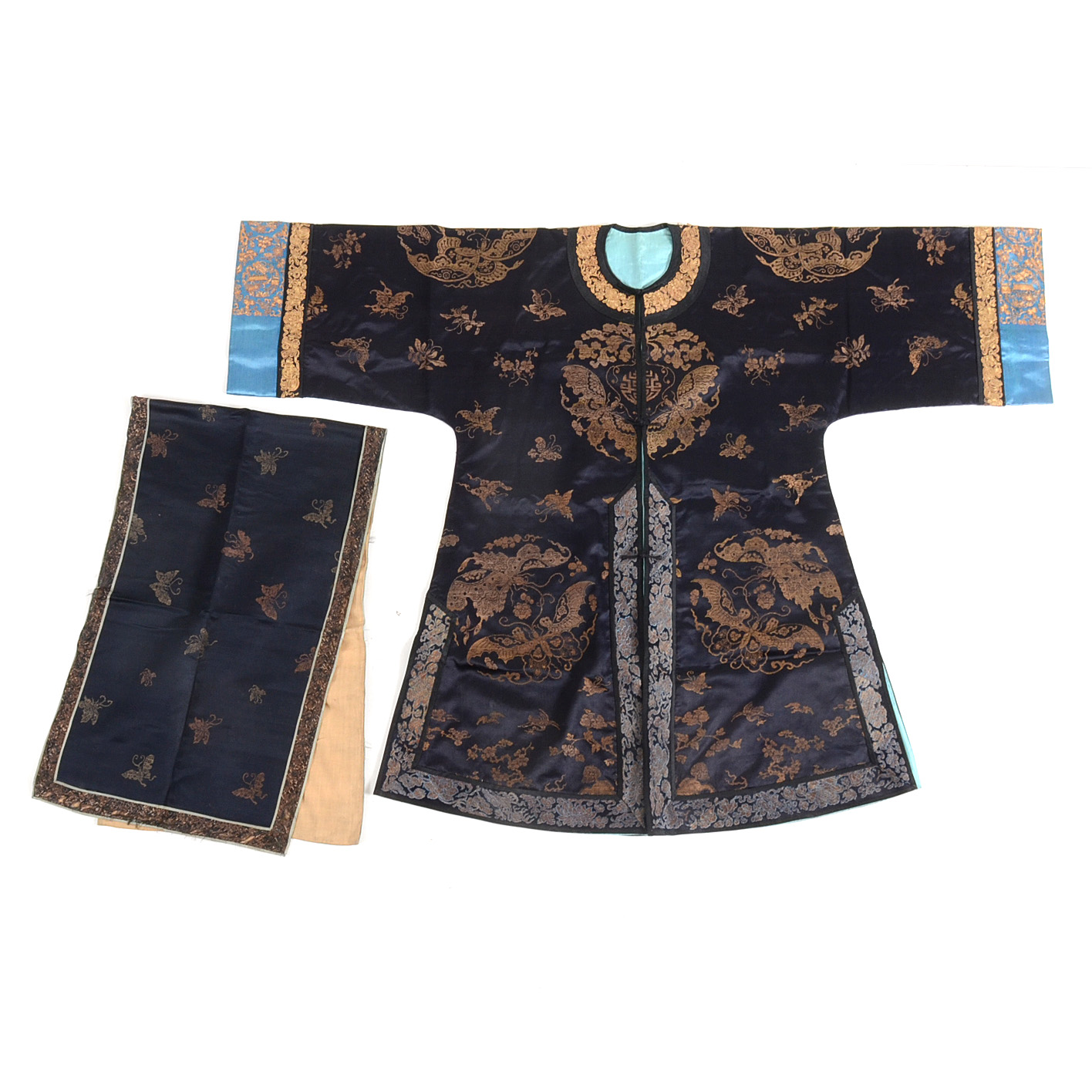 Women's 19th Century Chinese Qing Dynasty Hand Embroidered Silk Robe | EBTH