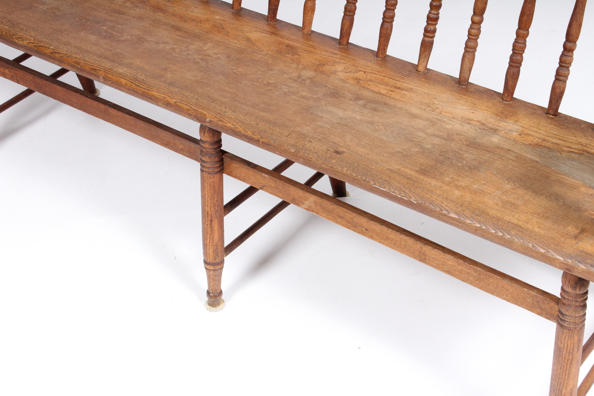 Antique Oak Train Station Bench | EBTH