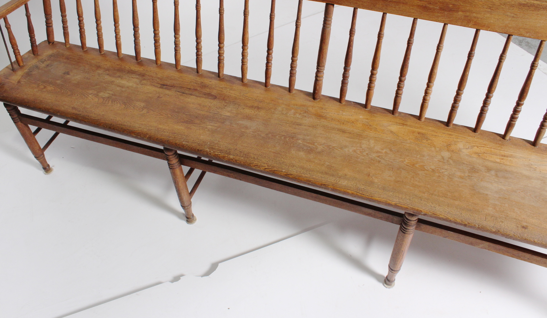 Antique Oak Train Station Bench | EBTH
