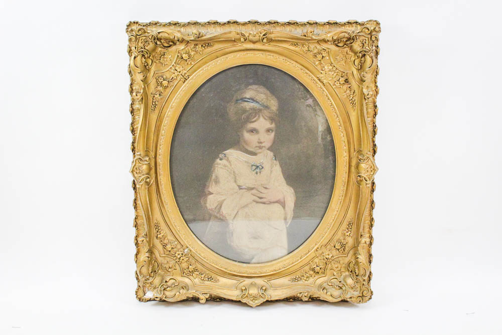 Hand Tinted Print after Joshua Reynolds "Strawberry Girl" | EBTH