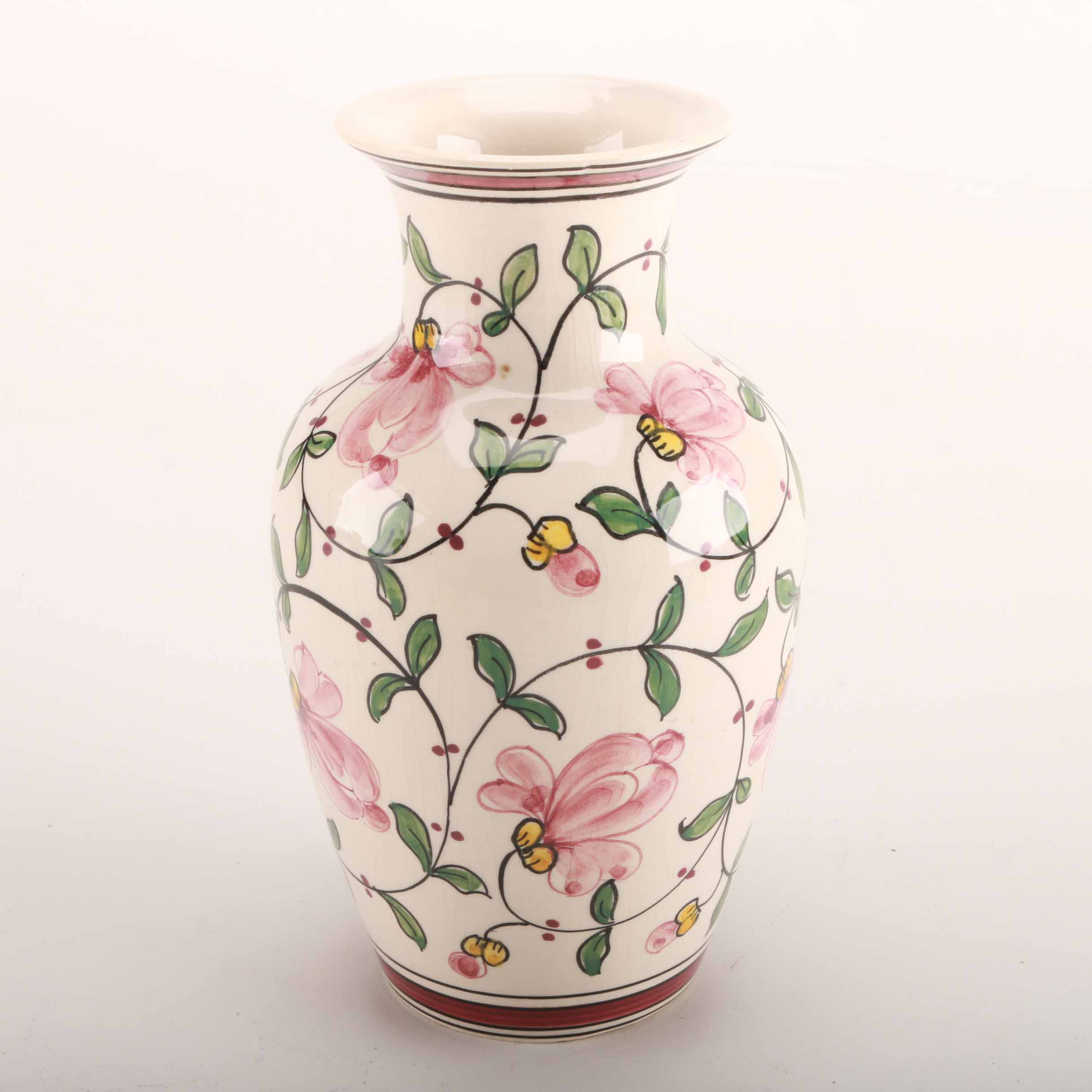 Hand Painted Portuguese Ceramic Vase | EBTH