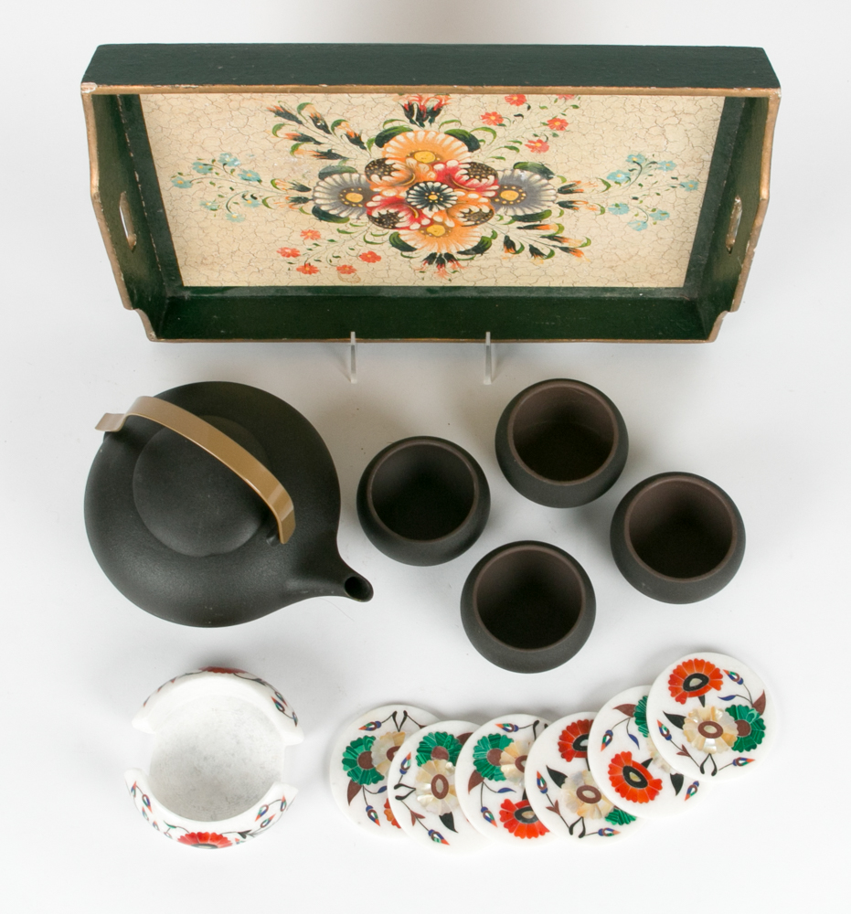 Chinese Ceramic Tea Set and Tray | EBTH