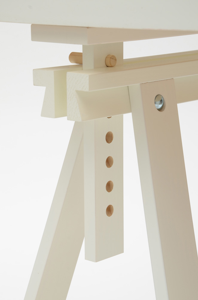 IKEA White Contemporary Drafting Table with Trestle Legs | EBTH