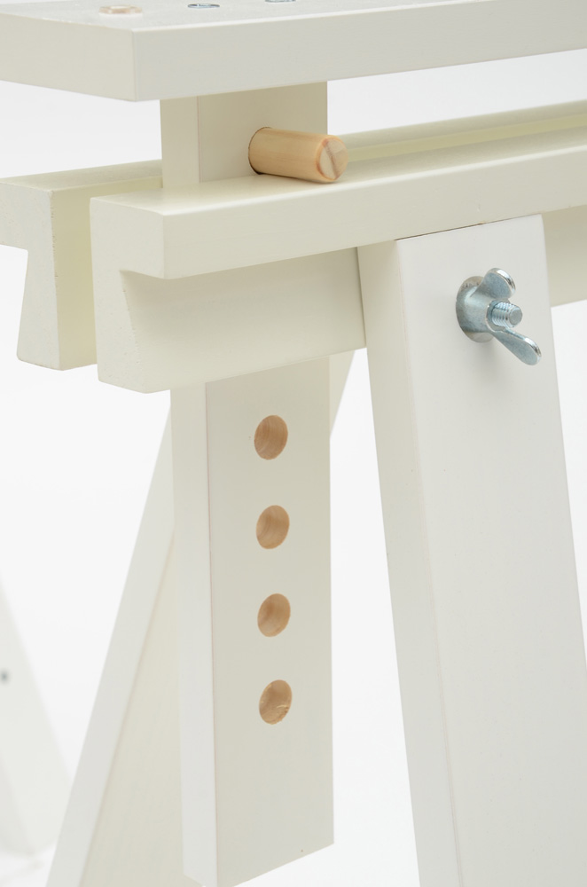 IKEA White Contemporary Drafting Table with Trestle Legs | EBTH