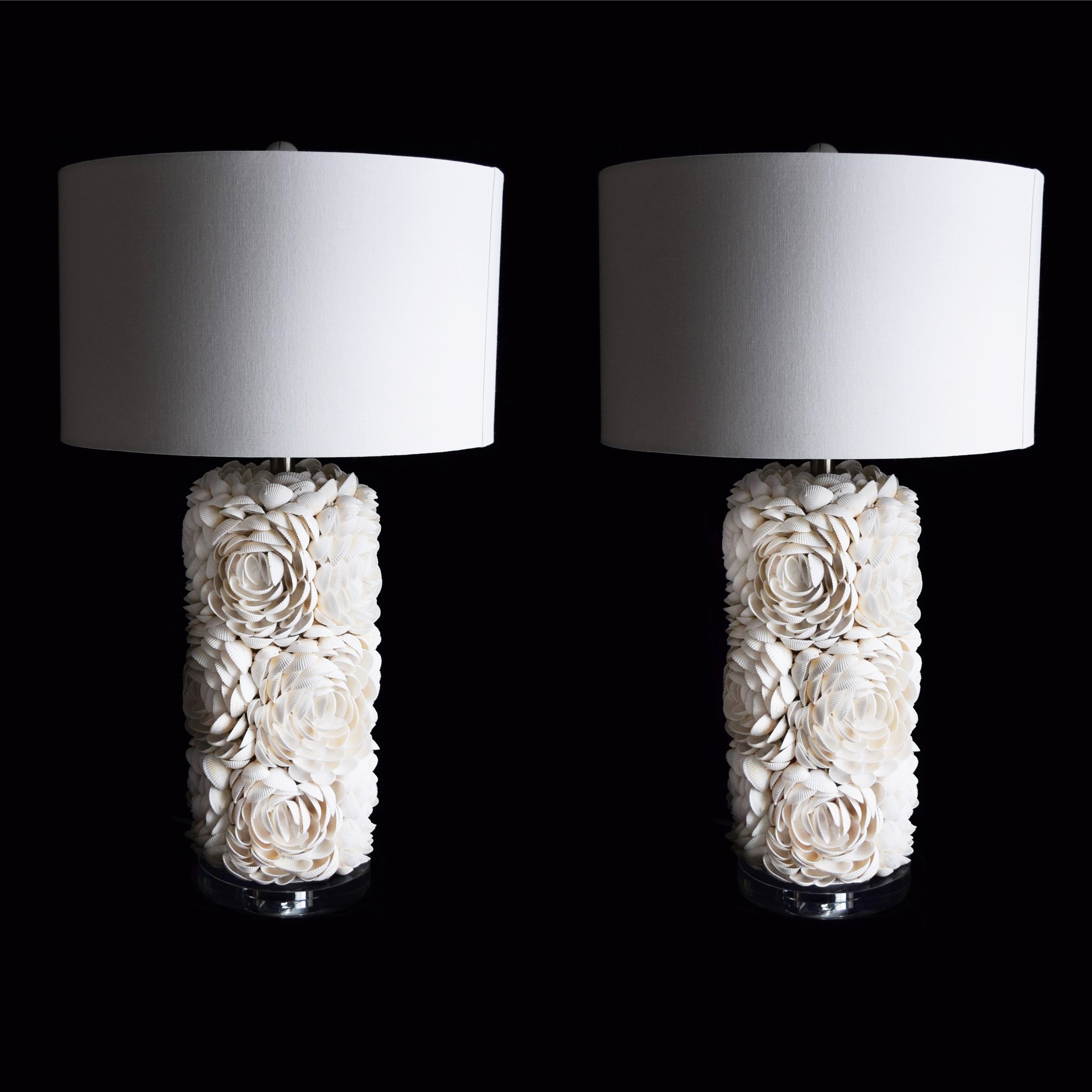 Pair of White Sea Shell Table Lamps | EBTH