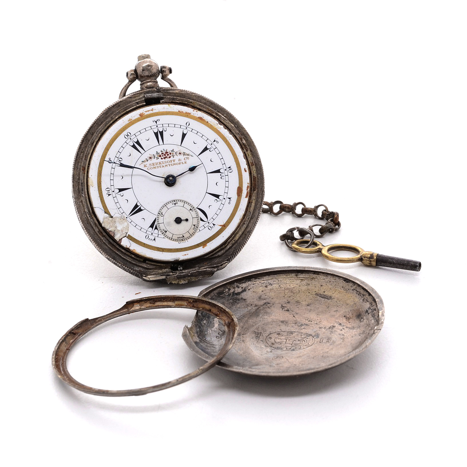 Antique 800 Silver Ottoman Empire Billodes Pocket Watch | EBTH