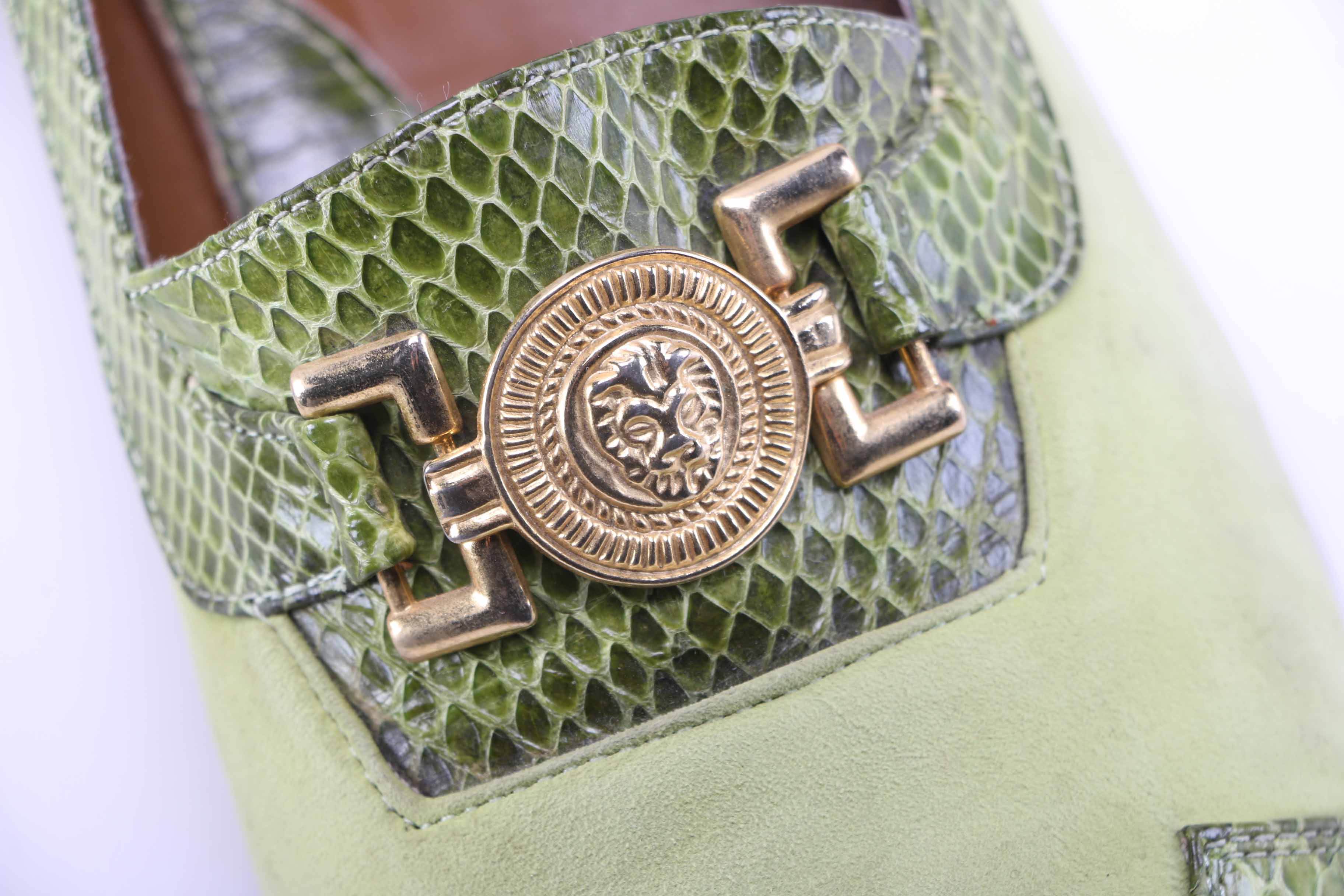 Men's Green Snakeskin Loafers | EBTH