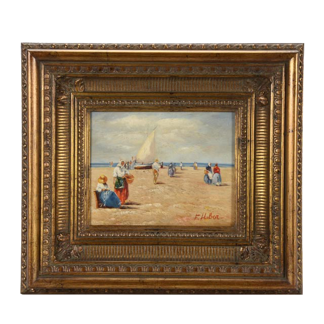 F. Huber Original Oil Painting on Canvas | EBTH