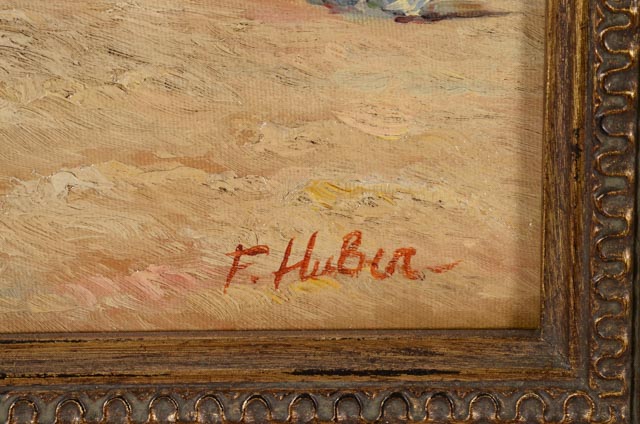 F. Huber Original Oil Painting on Canvas | EBTH