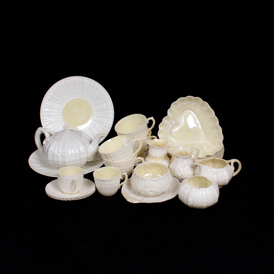 Yellow and White Belleek China Assortment | EBTH