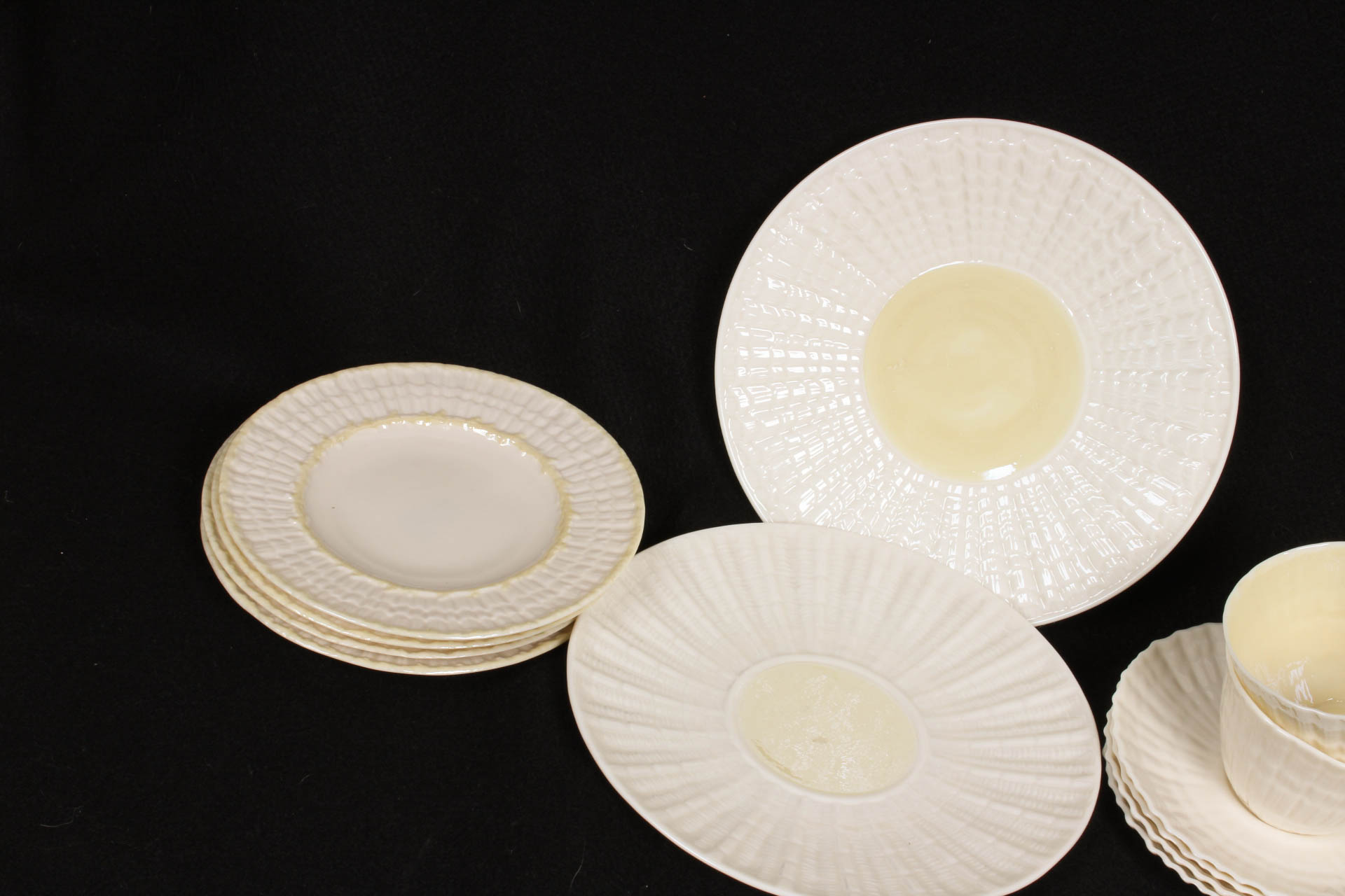 Yellow and White Belleek China Assortment | EBTH