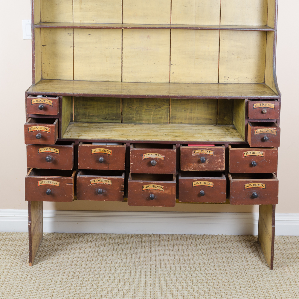 Painted General Store Style Wooden Hutch | EBTH