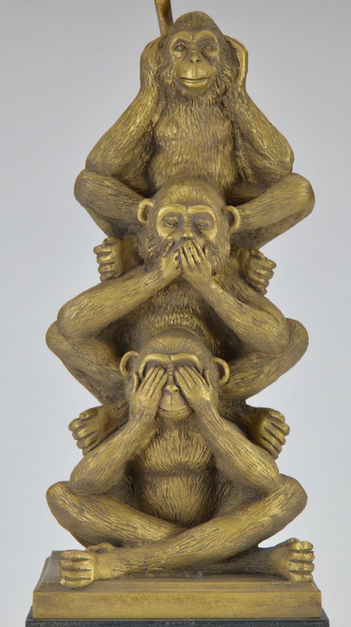 Three Wise Monkeys Table Lamp | EBTH
