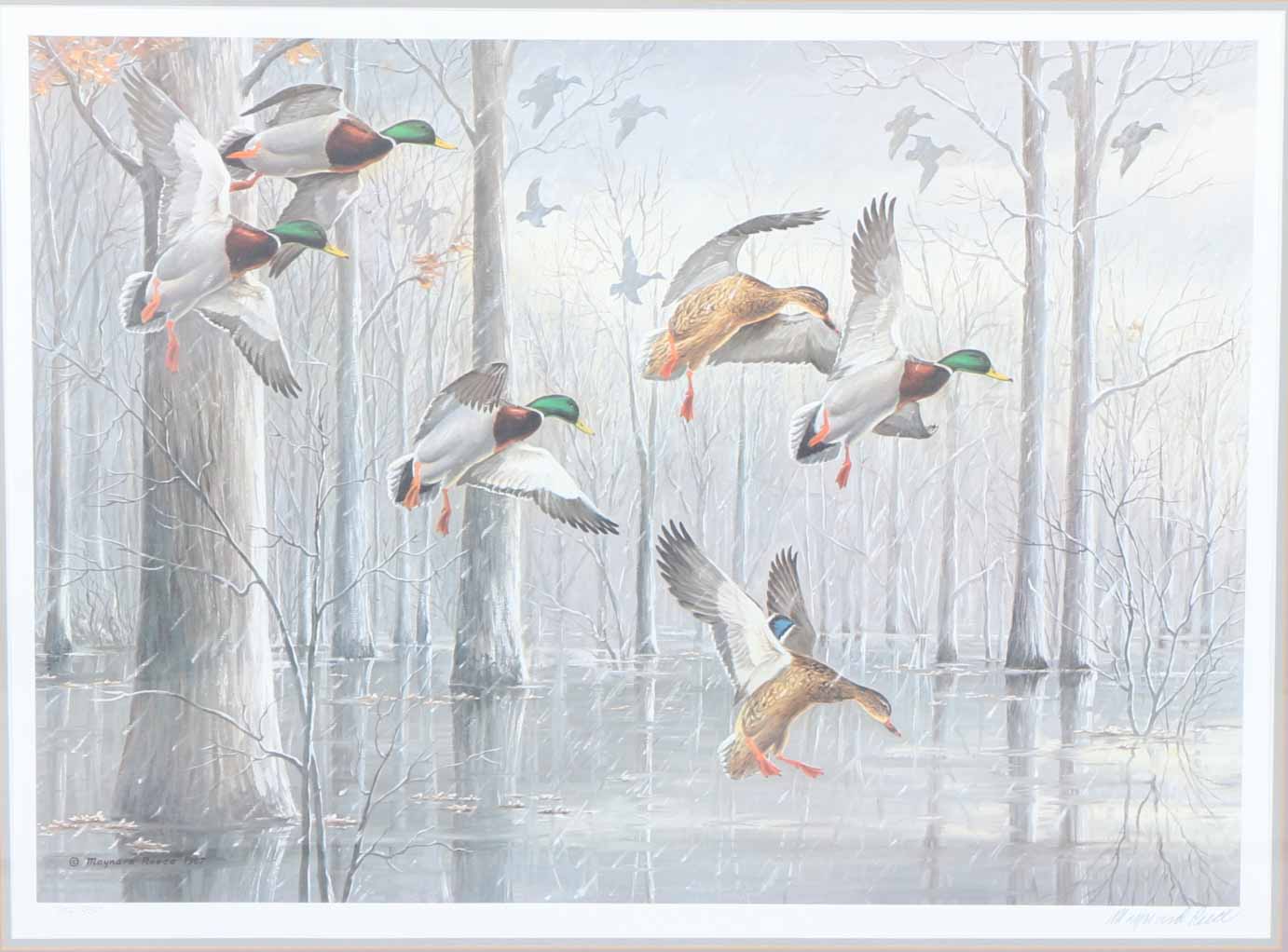 Maynard Reese Limited Edition Offset Lithograph "The Snowstorm Mallards ...