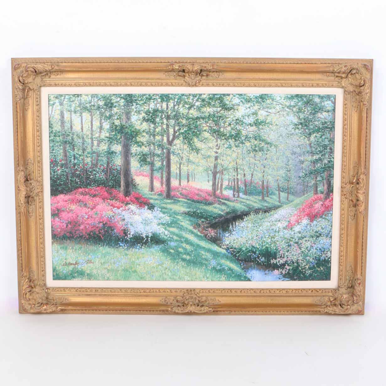 Schaefer/Miles Oil Painting "Azalea Meadows" | EBTH