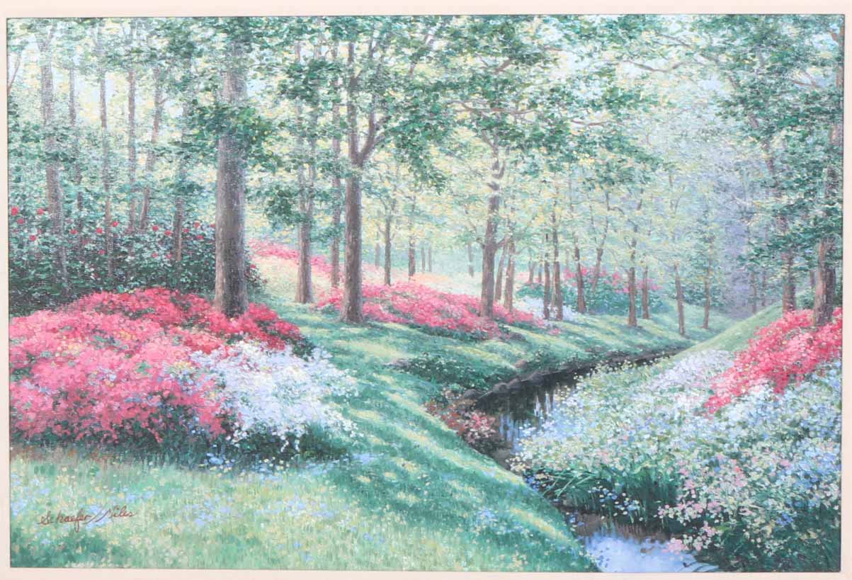 Schaefer/Miles Oil Painting "Azalea Meadows" | EBTH