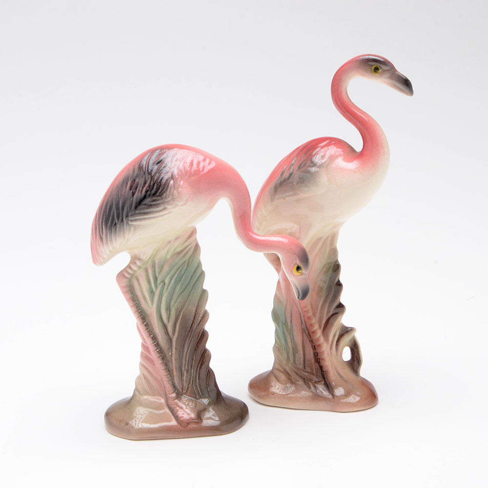 Pair Ceramic Flamingos | EBTH