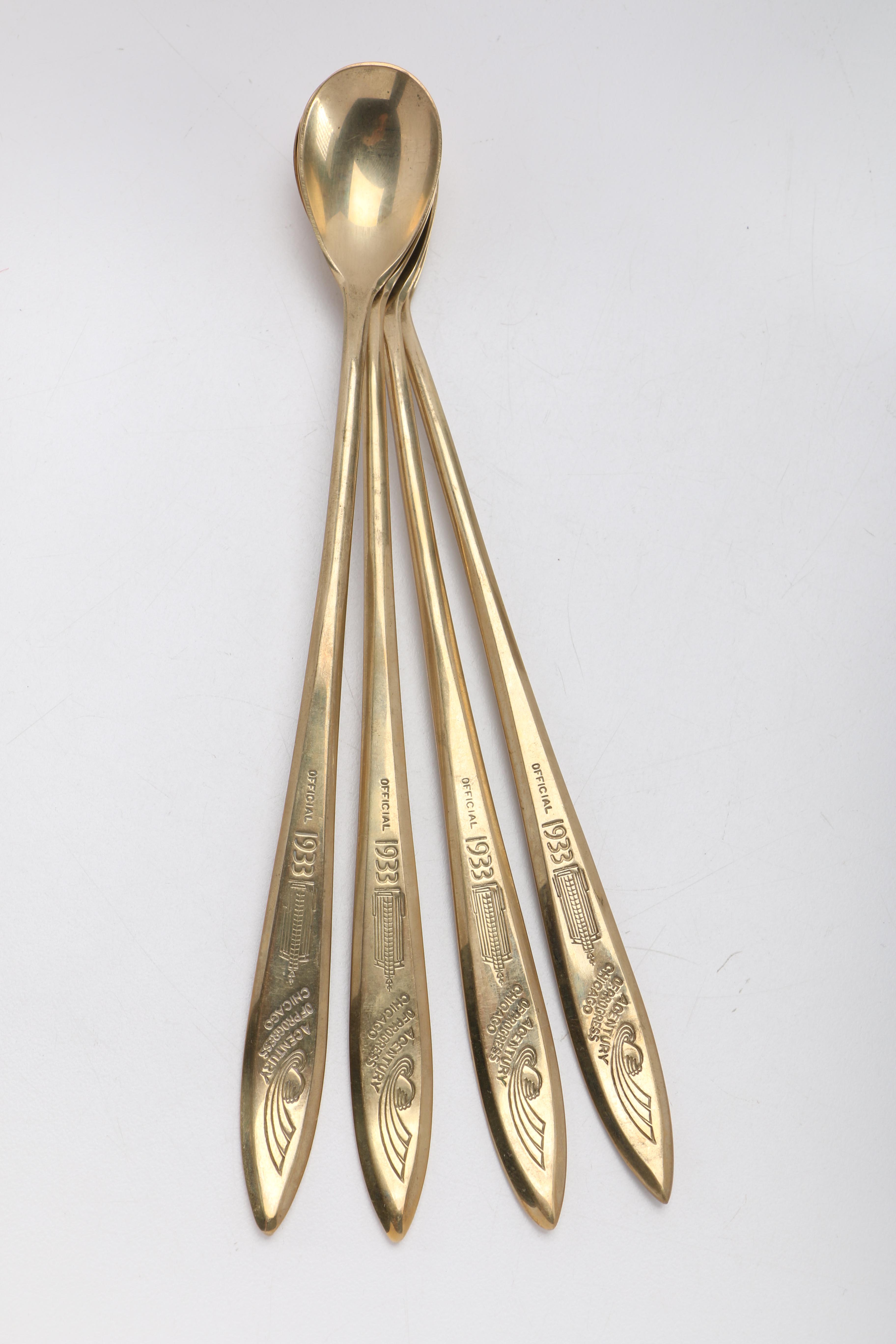 1933 Dirigold Chicago World's Fair Commemorative Spoons | EBTH