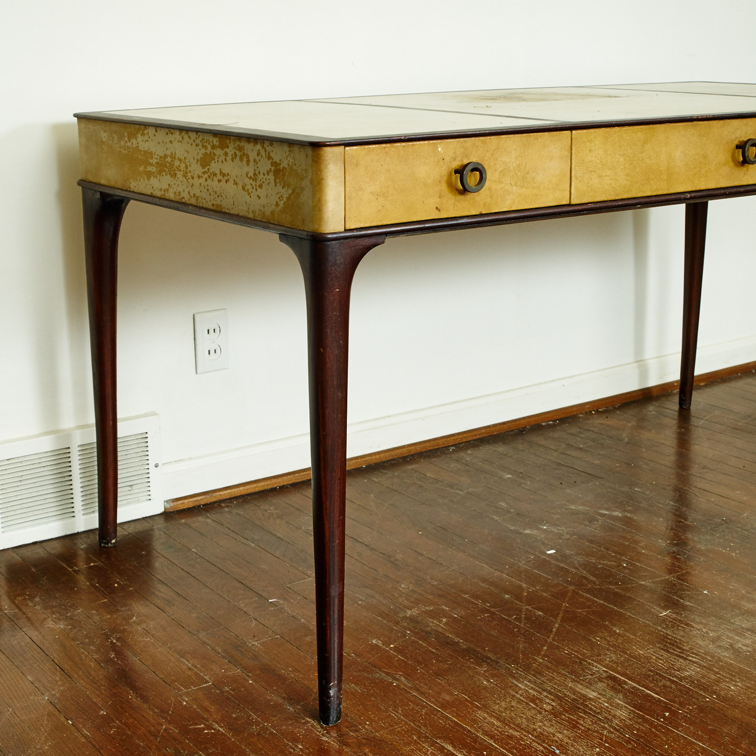 Art Deco Leather Top Writing Desk | EBTH