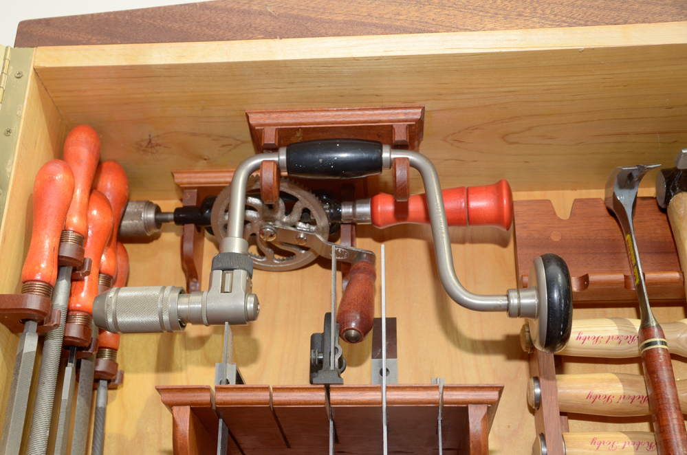 Custom Made Wall-Mounted Tool Cabinet with Hand Tools | EBTH