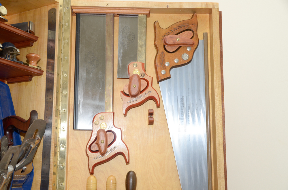 Custom Made Wall-Mounted Tool Cabinet with Hand Tools | EBTH