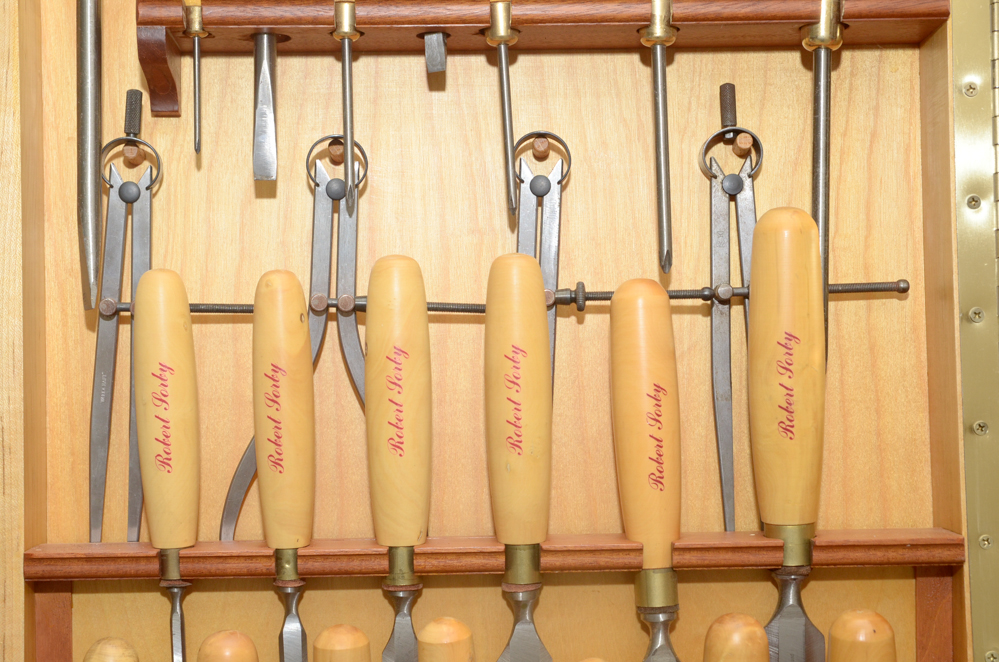 Custom Made Wall-Mounted Tool Cabinet with Hand Tools | EBTH