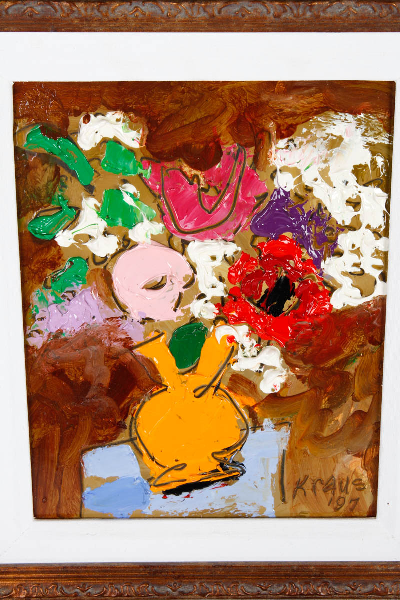 Harold Kraus Oil on Board "Red Poppy, Etc" | EBTH