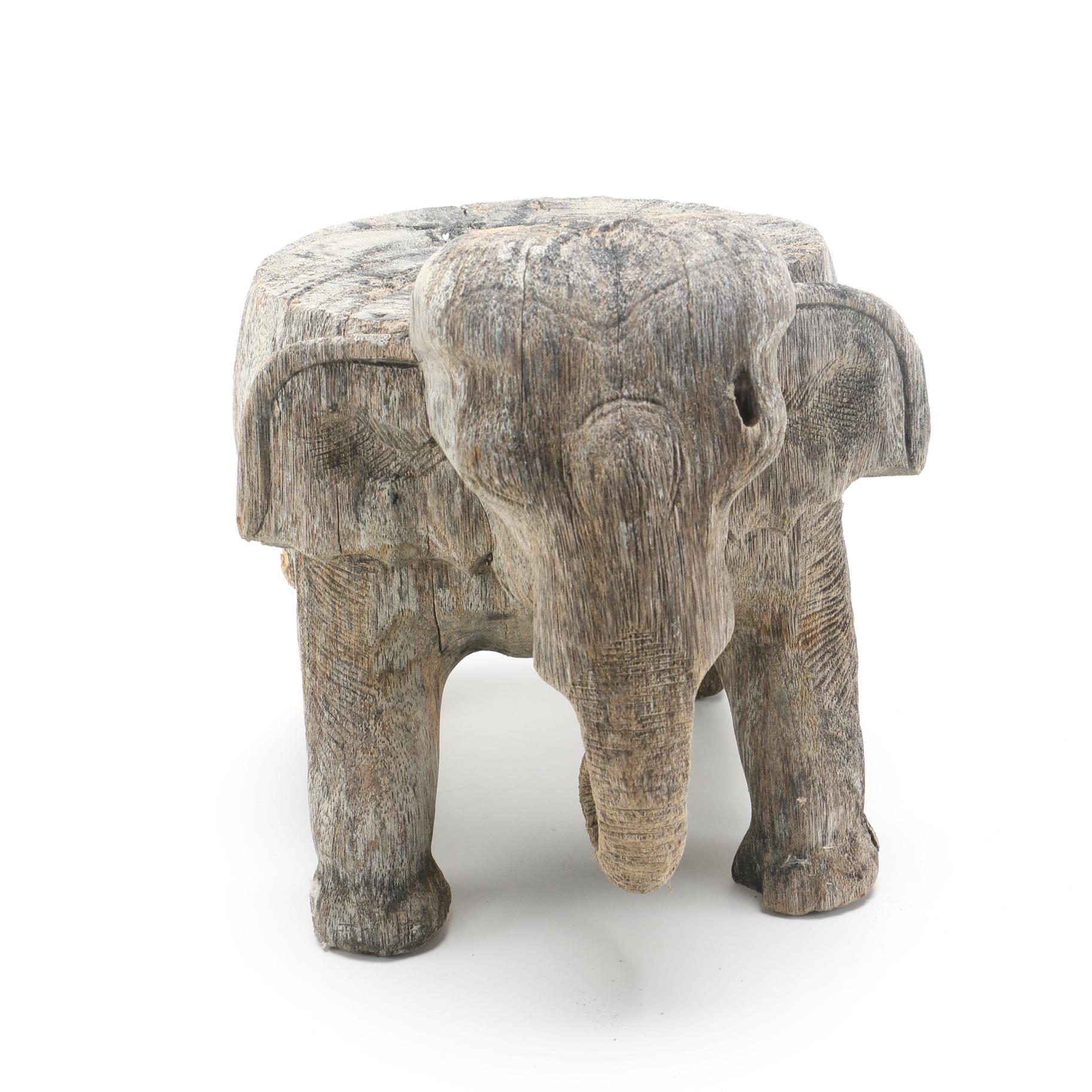 Elephant-Carved Footstools | EBTH