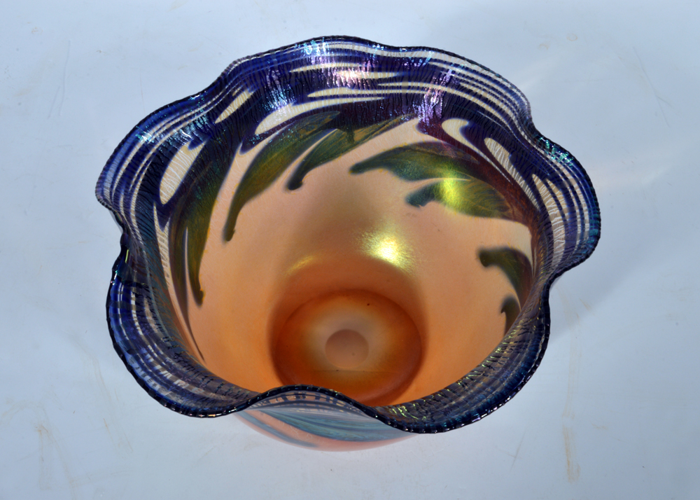 Charles Lotton Art Glass Bowl "Sunset" | EBTH