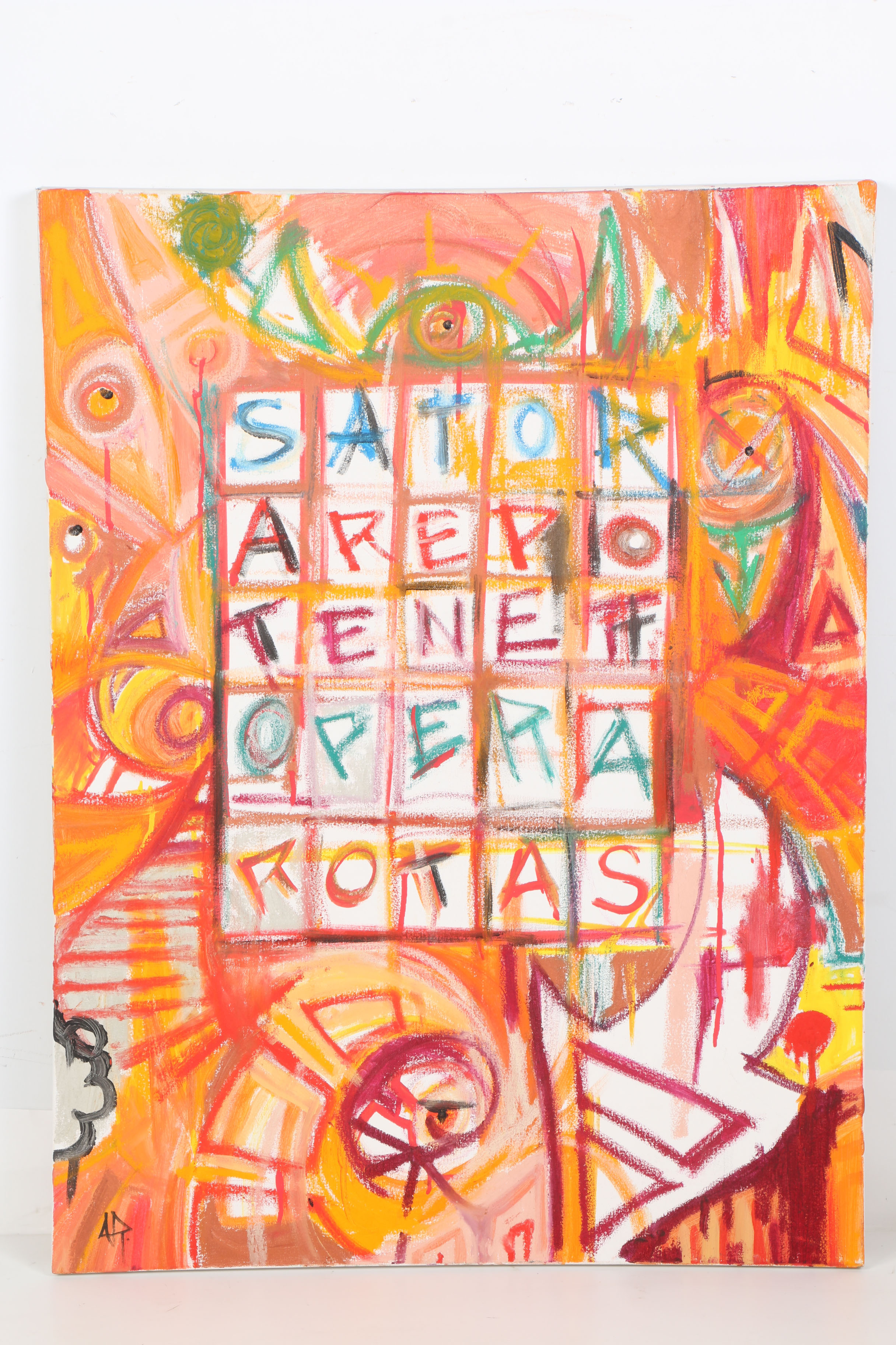 Oil on Canvas of a Sator Square | EBTH