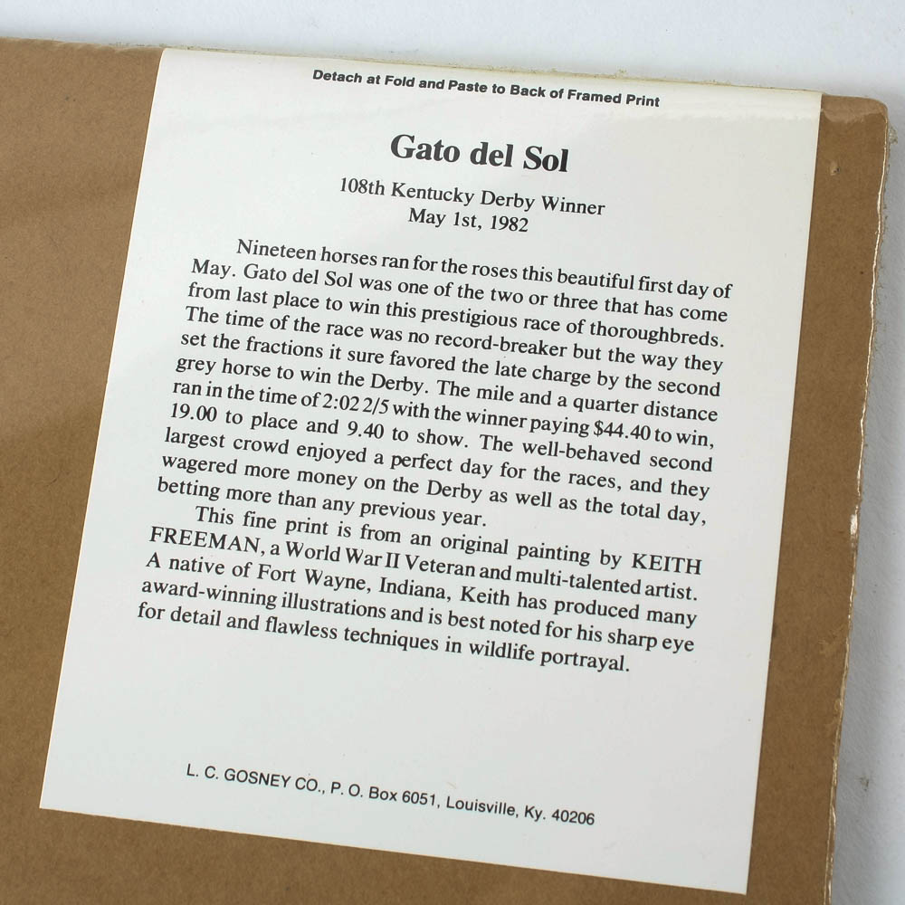 After Keith Freeman Offset Lithograph Kentucky Derby Winners | EBTH