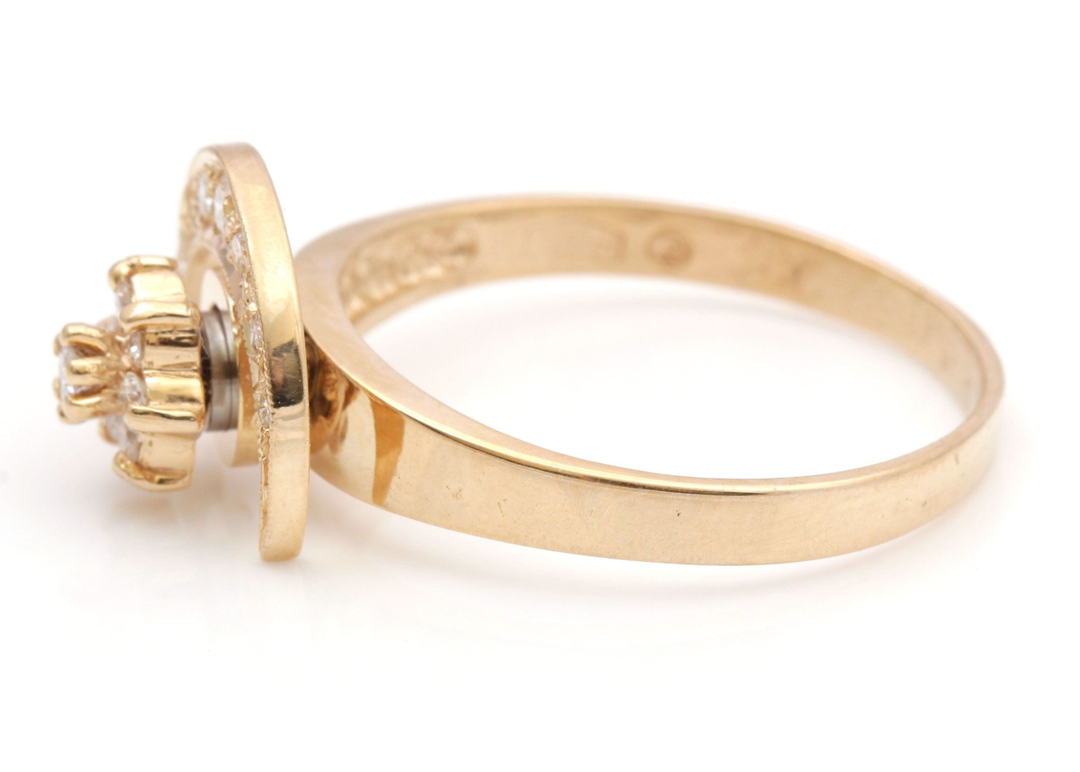 14K Yellow Gold Moon and Star Motion Diamond Ring | EBTH