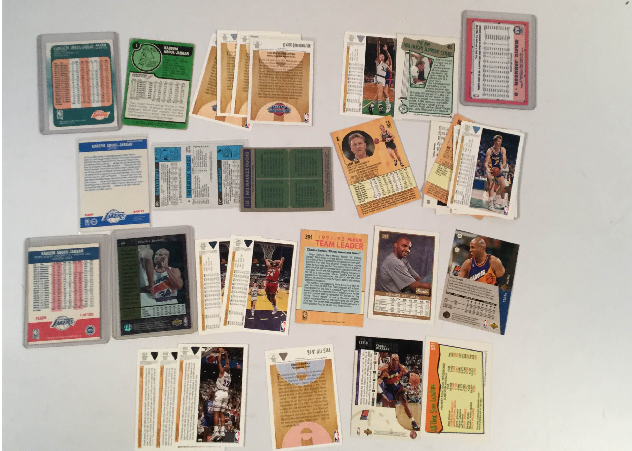Famous Athlete Trading Cards, Including Kareem Abdul-Jabbar, Larry Bird ...