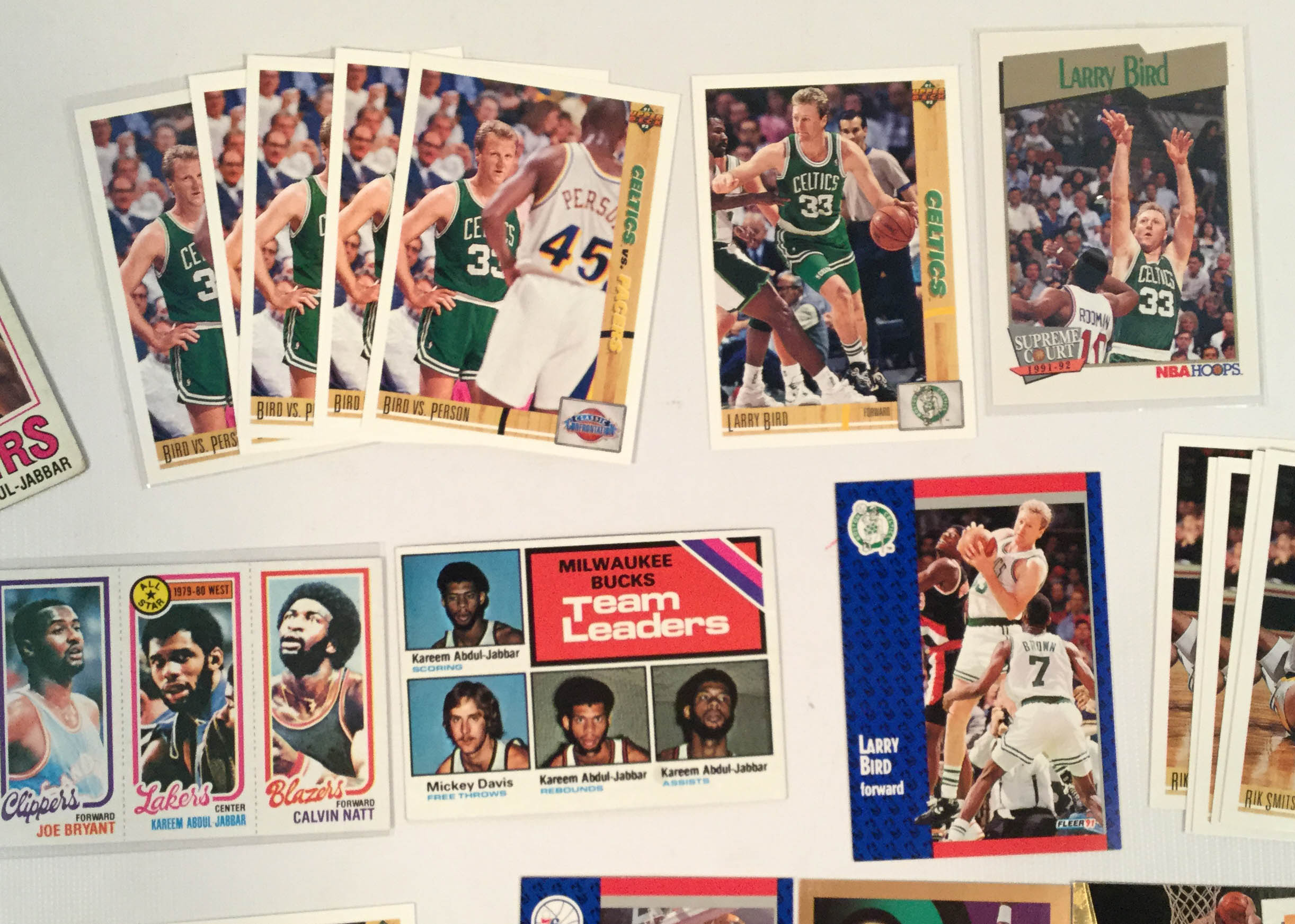 Famous Athlete Trading Cards, Including Kareem Abdul-Jabbar, Larry Bird ...