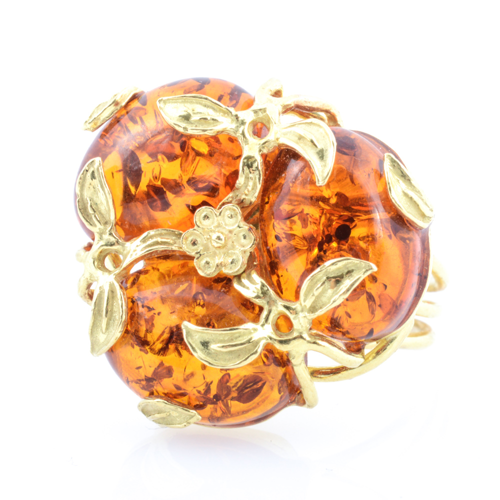 18K Yellow Gold Amber Ring | EBTH