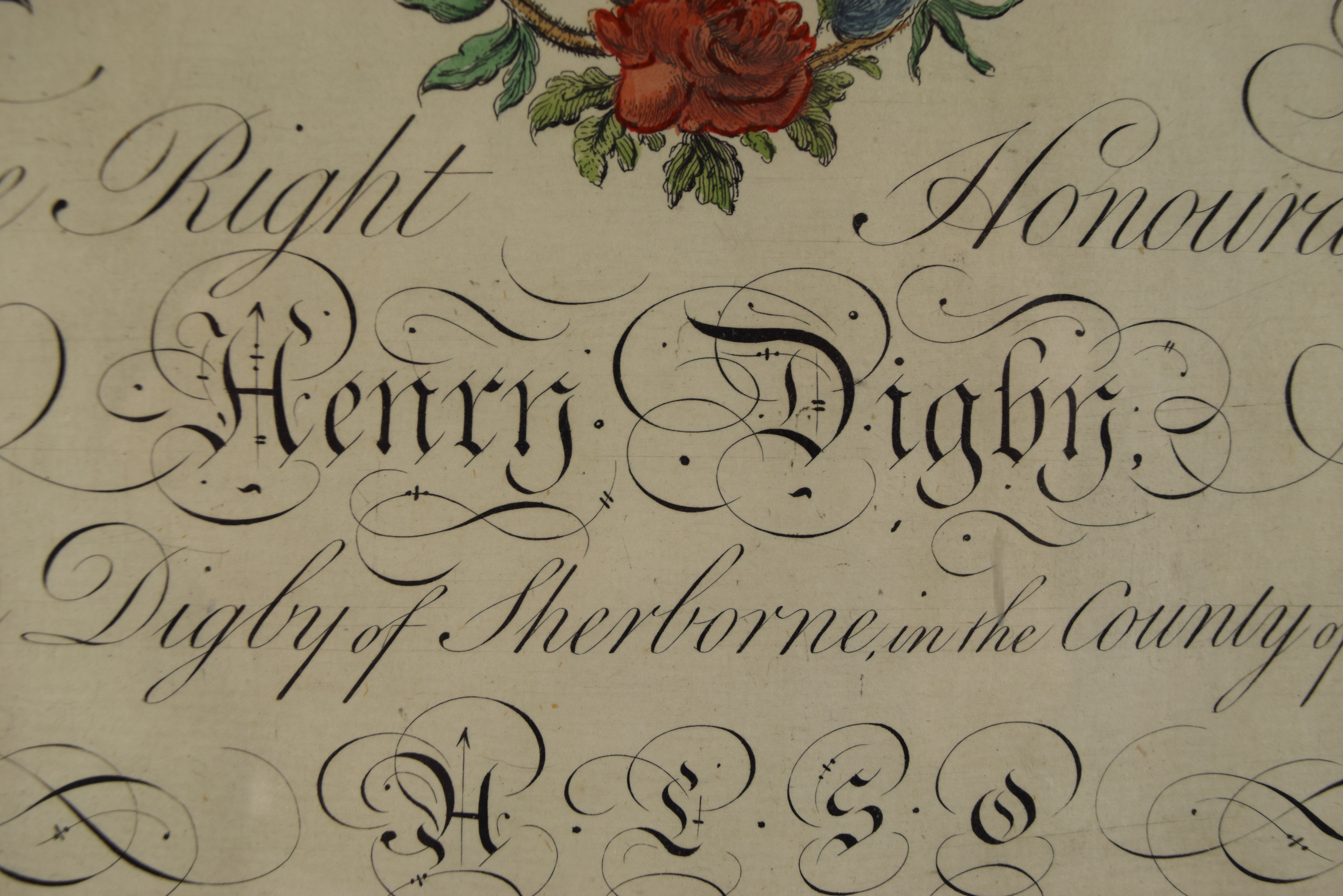 18th Century Hand Colored English Heraldic Bookplate, Henry Digby | EBTH