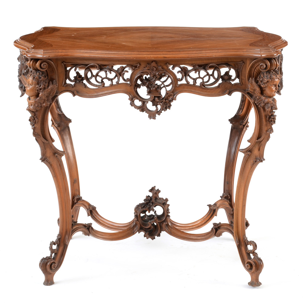 Italian Rococo Revival Walnut Table | EBTH
