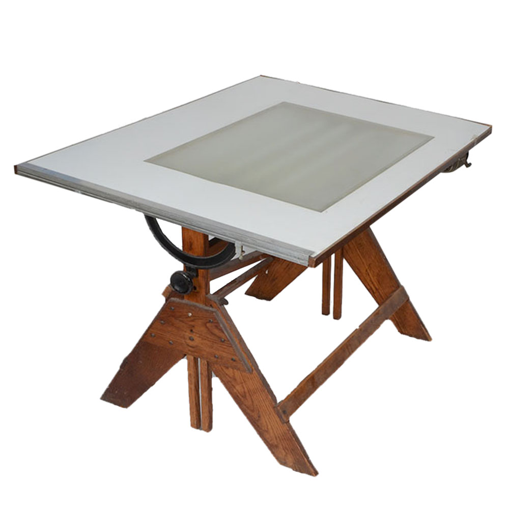 Vintage Backlit Drafting Table | EBTH