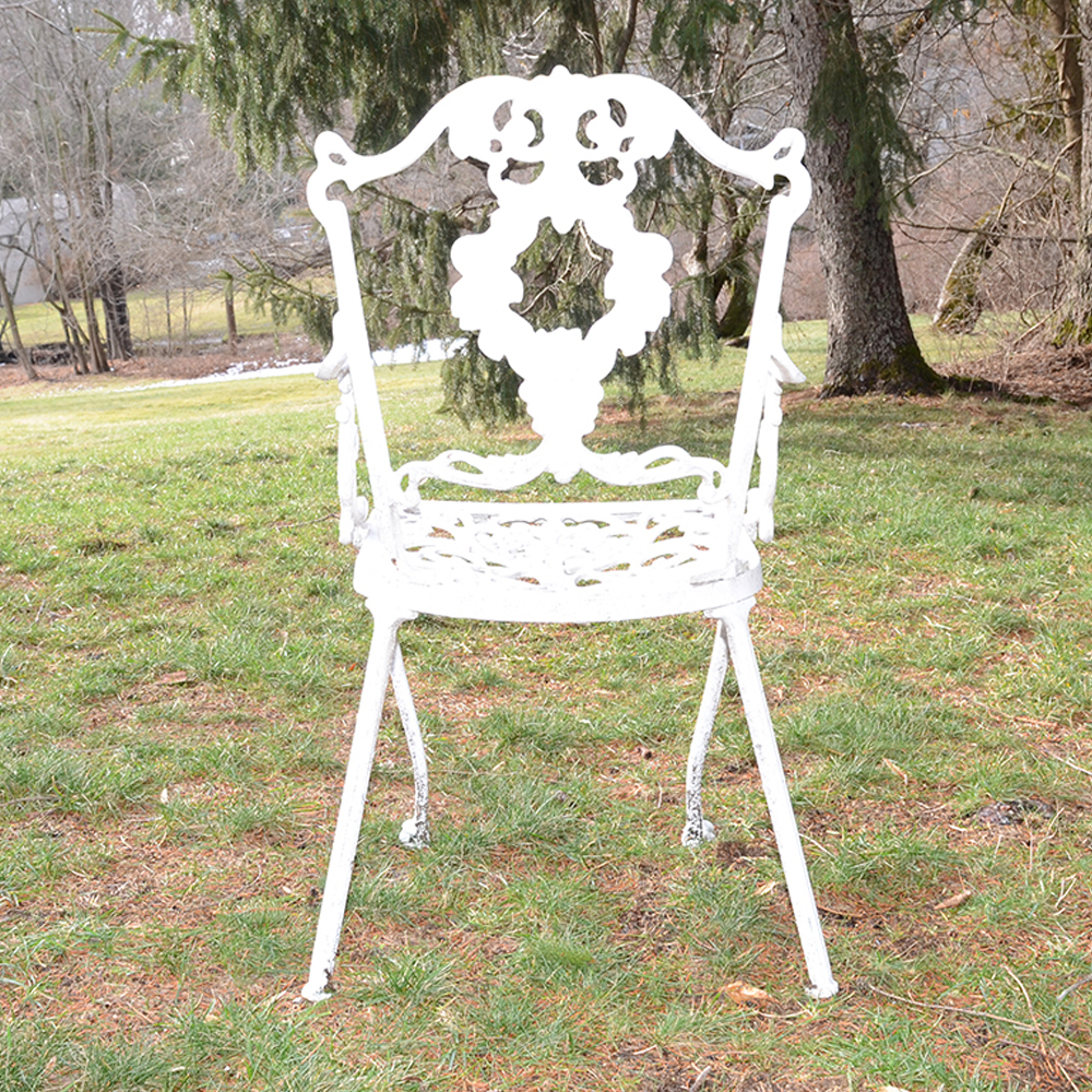White Wrought Iron Chair Set | EBTH