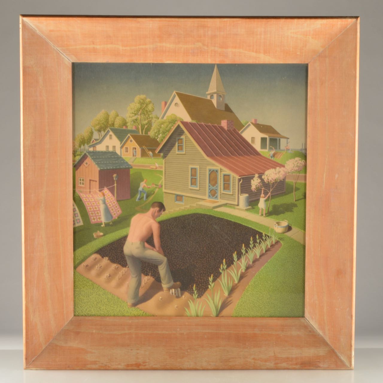 Framed Offset Lithograph after "Spring in Town" by Grant Wood | EBTH