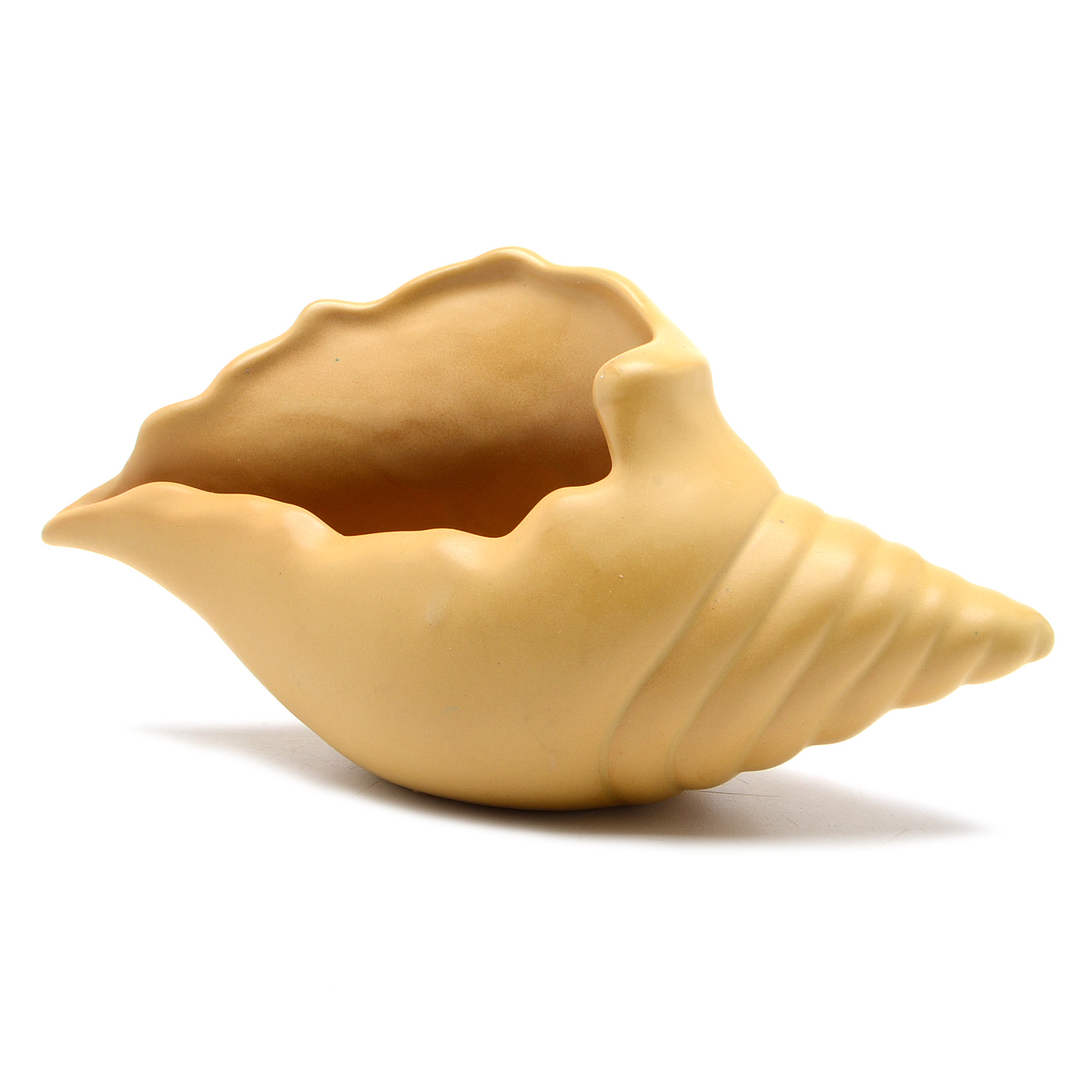Signed Van Briggle Yellow Conch Shell Vase | EBTH