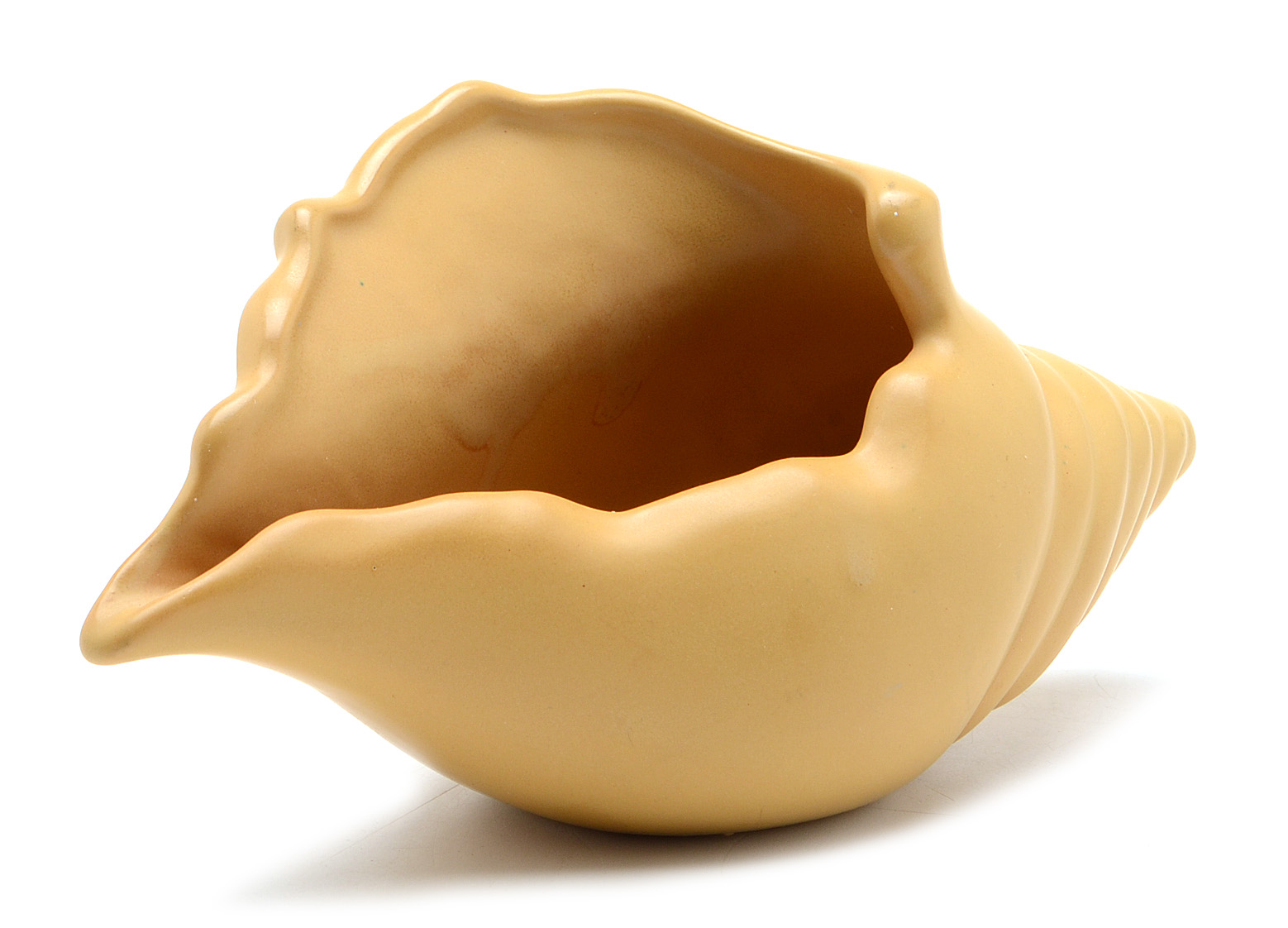 Signed Van Briggle Yellow Conch Shell Vase | EBTH