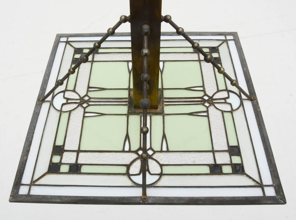 Early 20th Century Arts and Crafts Prairie School Stained Glass Ceiling ...