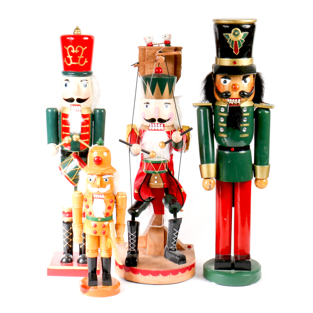 Collection of Painted Wooden Nutcrackers | EBTH