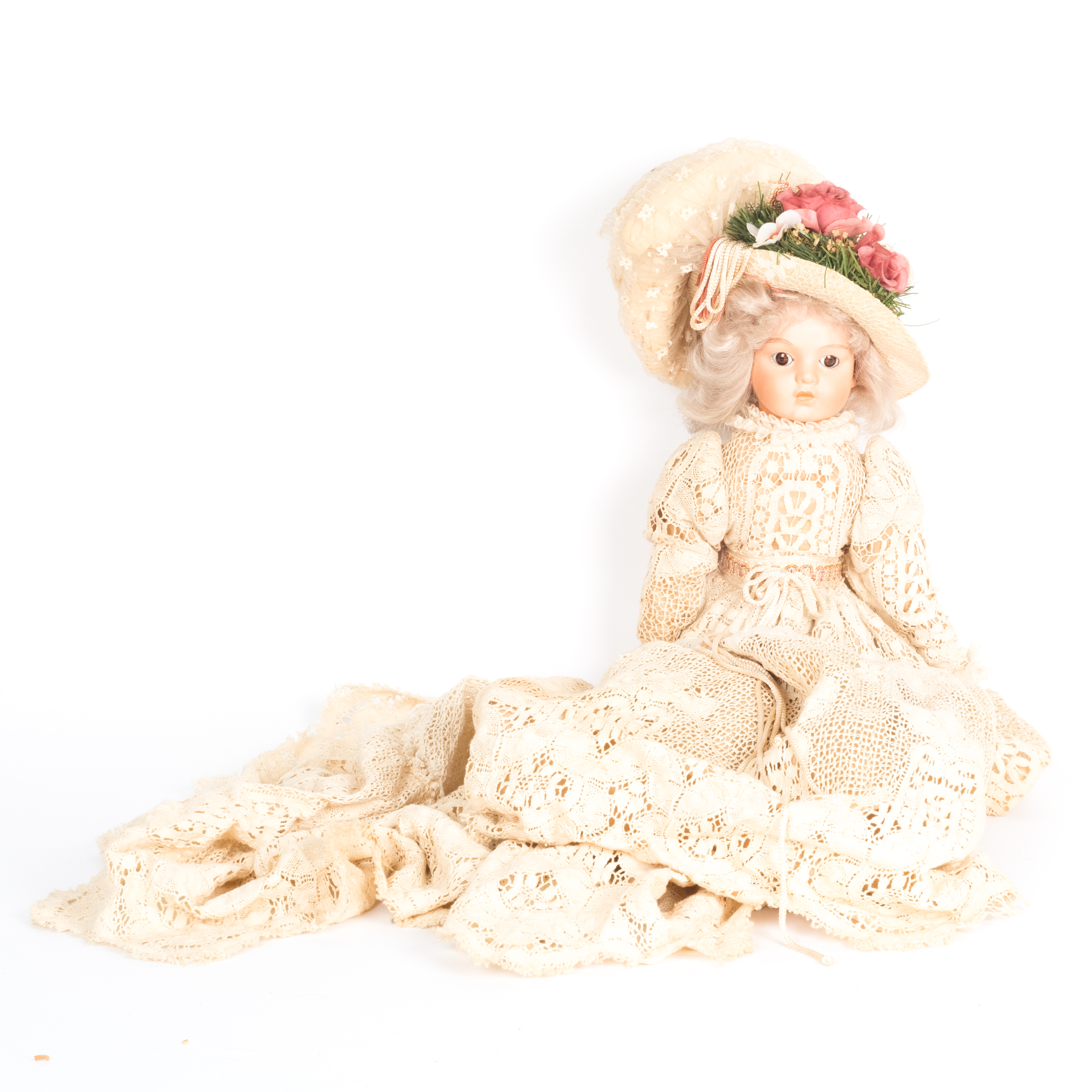 Louis Nichole Porcelain Doll in Lace Dress | EBTH